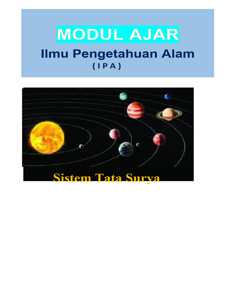 Bab 7 Bumi Dan Tata Surya A Sistem Tata Surya Pdf Sains Matematika