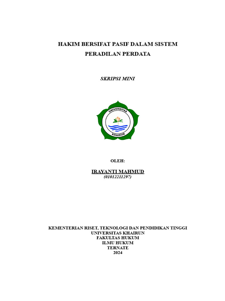 Hakim Bersifat Pasif Dalam Sistem Peradilan Perdata | PDF | Ilmu Sosial ...