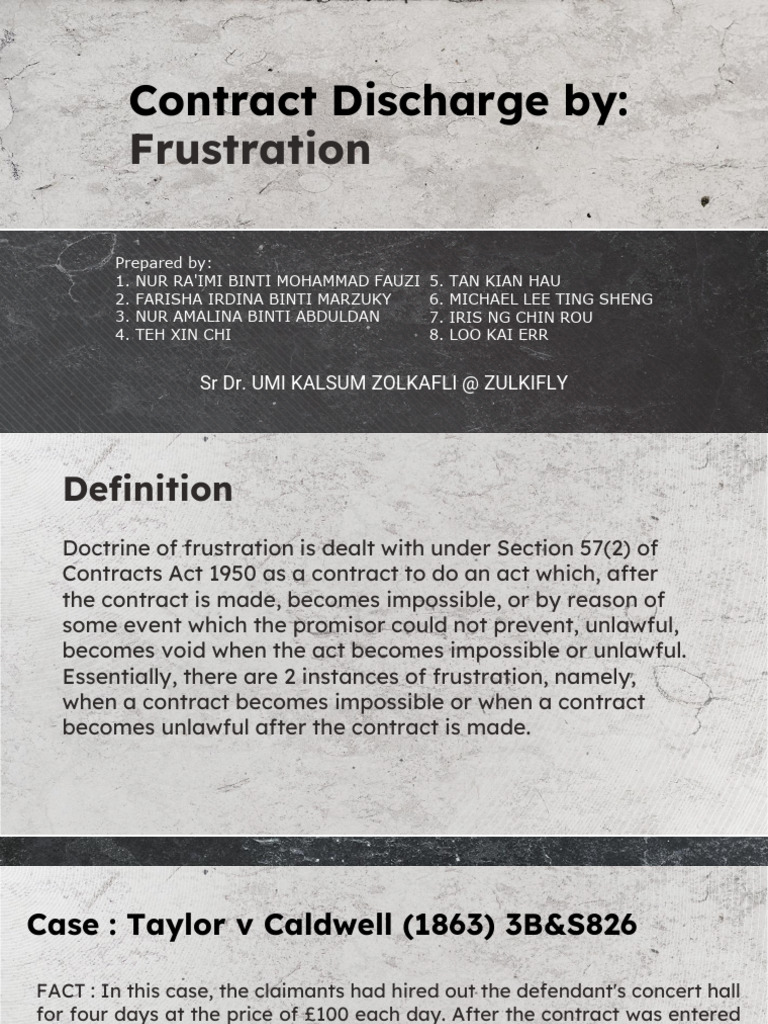 Contract Discharge by Frustration | PDF | Private Law | Common Law