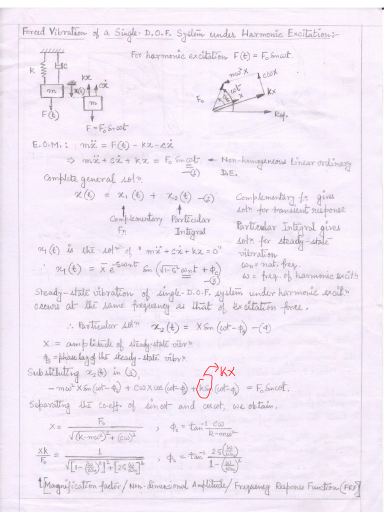 01 - B - SDOF - Forced Vib With Harm Excitation | PDF