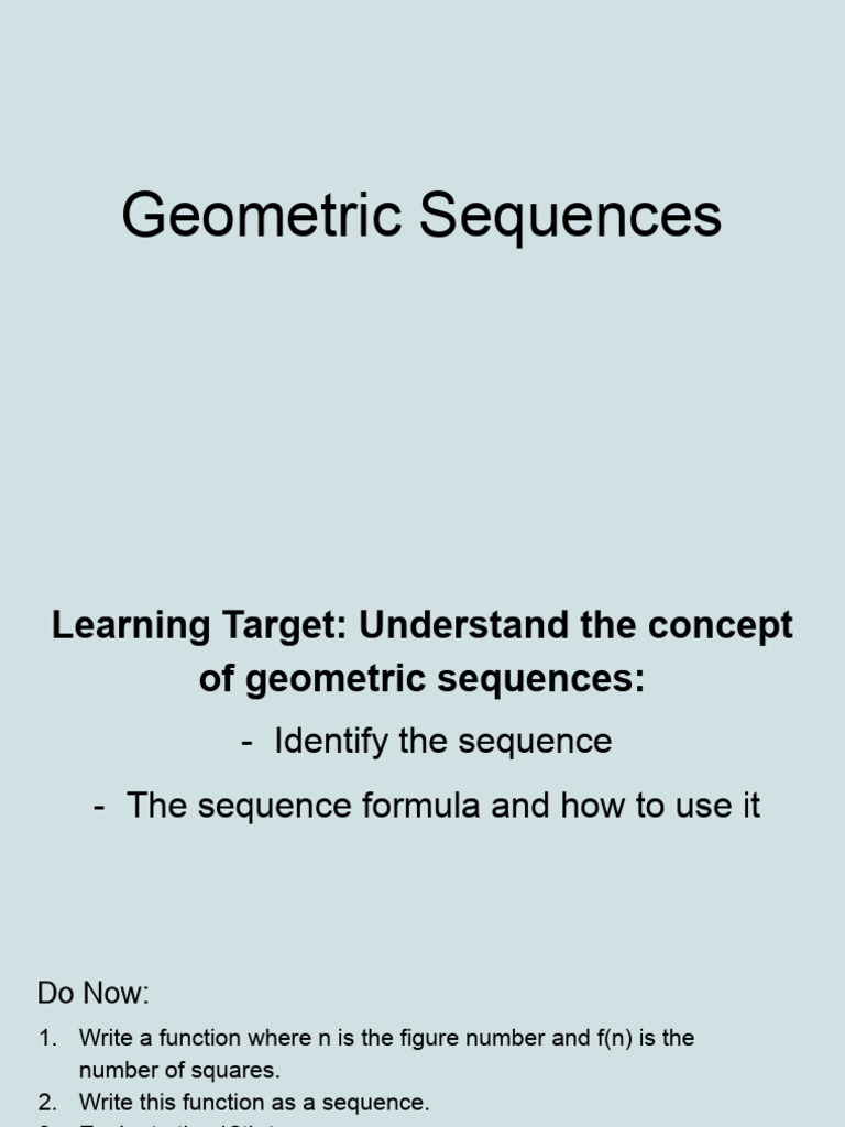 Geometric Sequences | PDF | Exponentiation | Exponential Function
