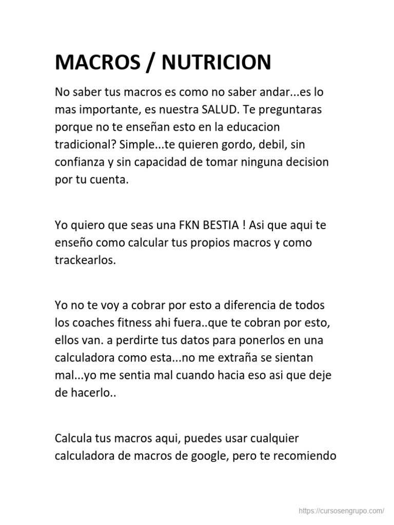 4 Macros - Nutricion | PDF