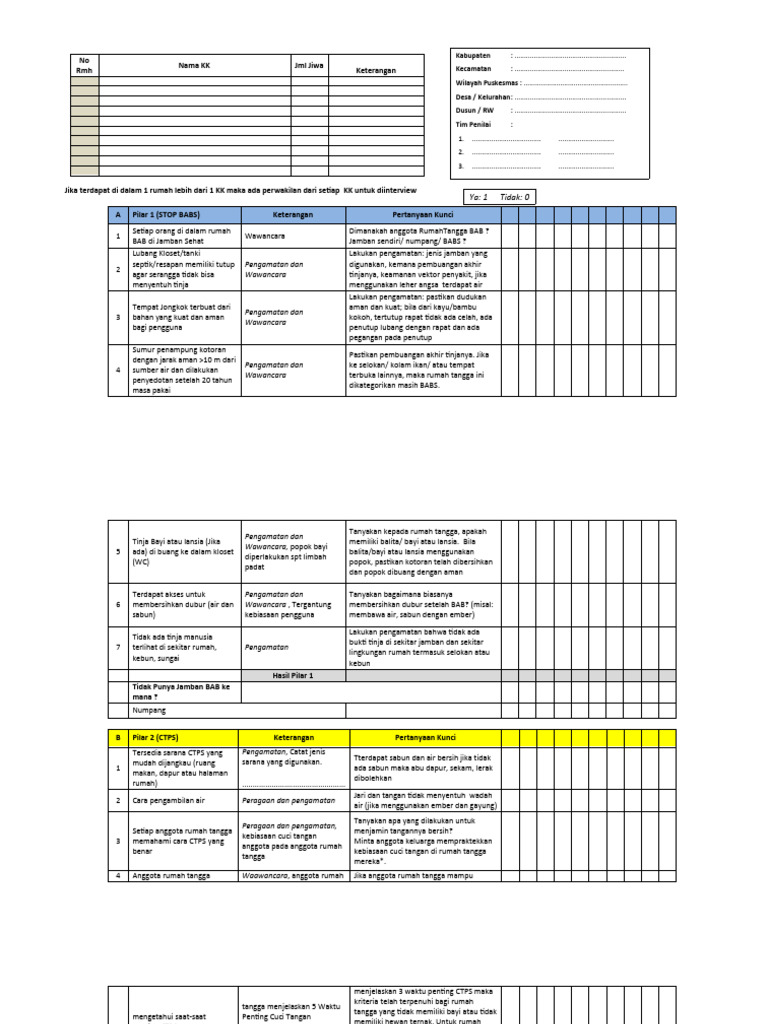 Format Verifikasi STBM Stunting | PDF