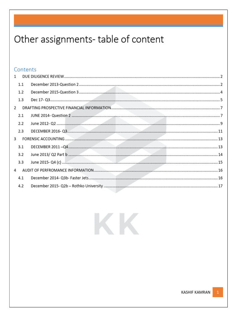 Other Assignments Answers | PDF | Audit | Financial Audit