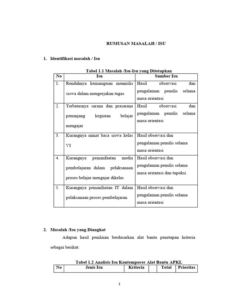 Contoh Rumusan Masalah Pendidikan | PDF