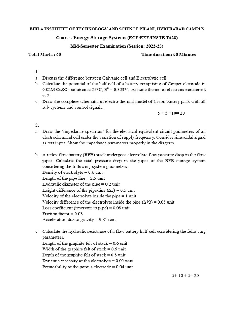 Mid-Sem | PDF | Electrode | Electrical Engineering