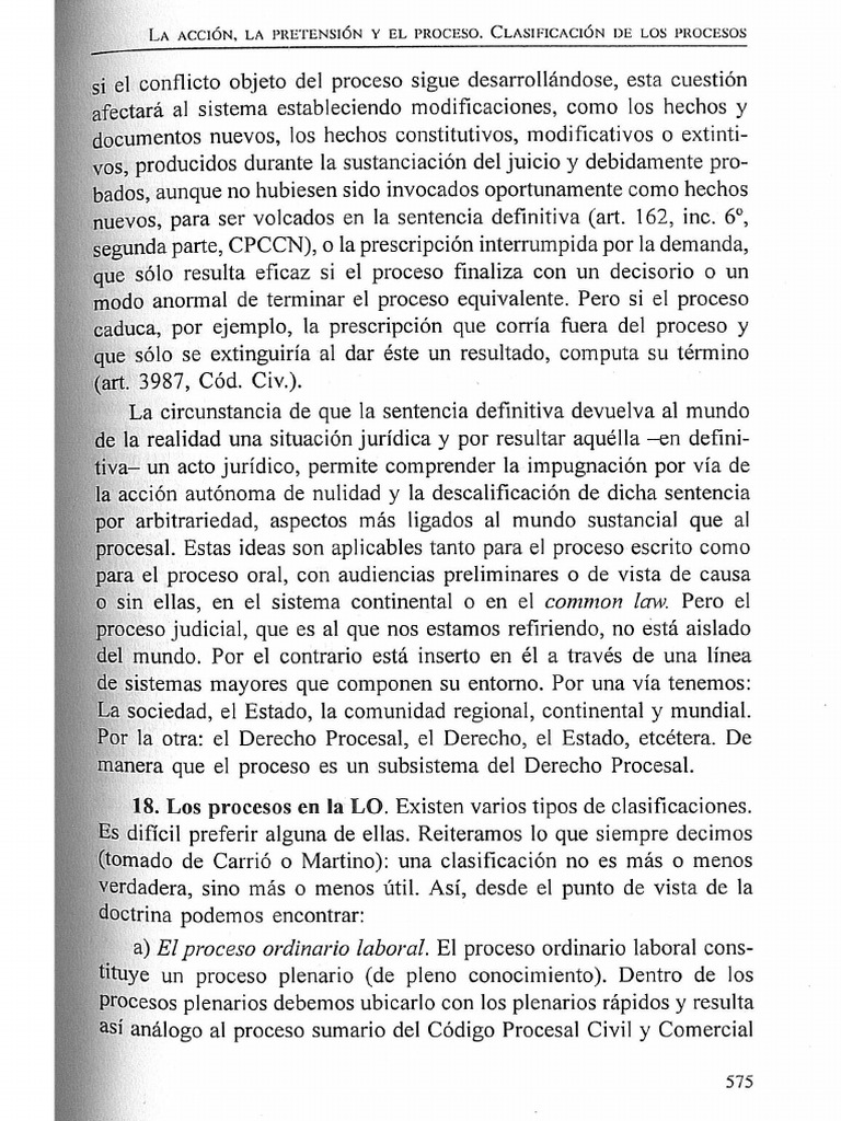 4-Tipos de Procesos - Falcon, Enrique M. Tdo de Der. Proc. Lab.t I | PDF