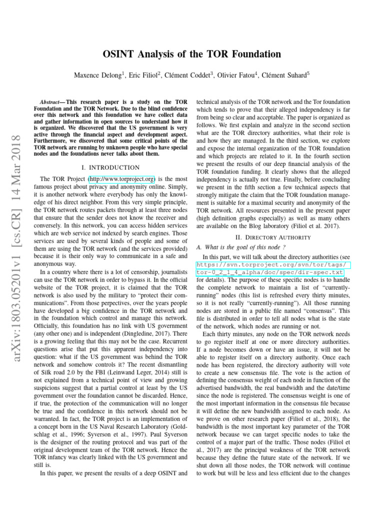 OSINT Analysis of The TOR Foundation | PDF | Computer Network