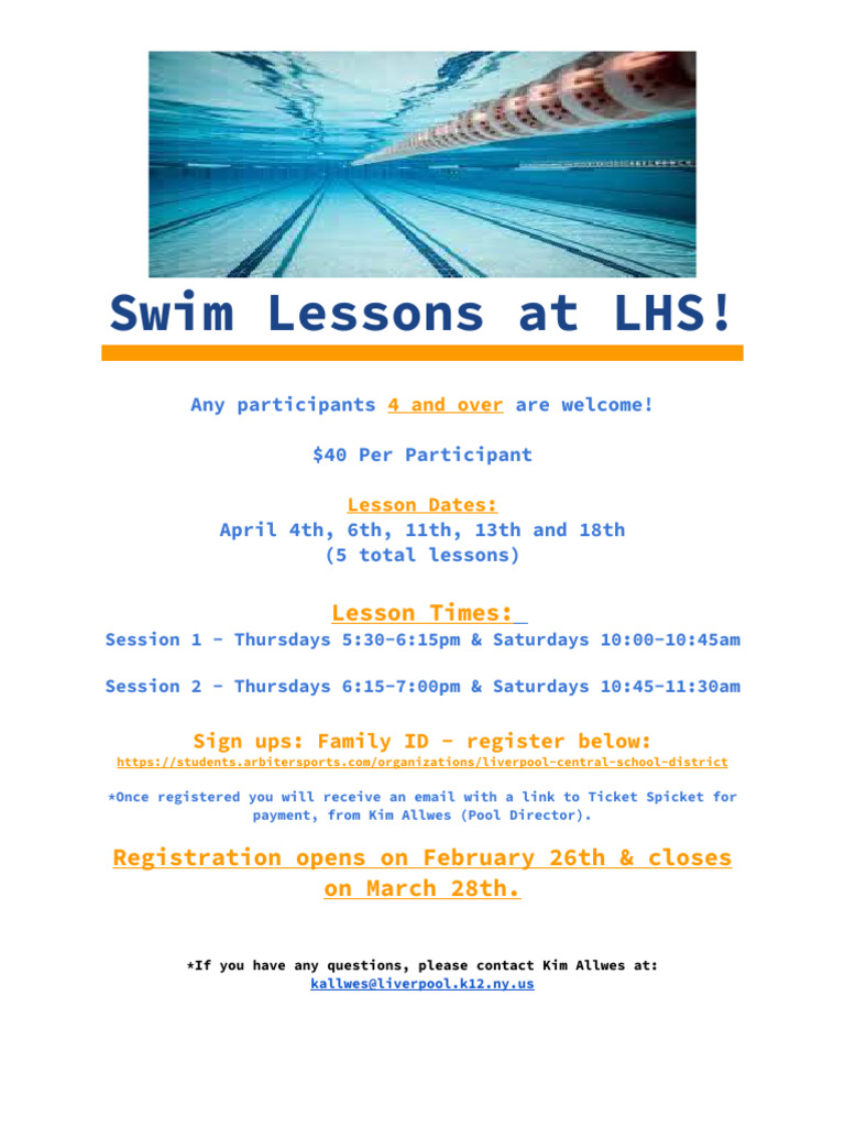 Pool - Swim Lesson Flyer | PDF