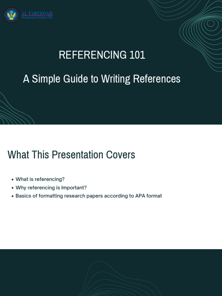 A Guide To Writing References | PDF | Apa Style | Citation