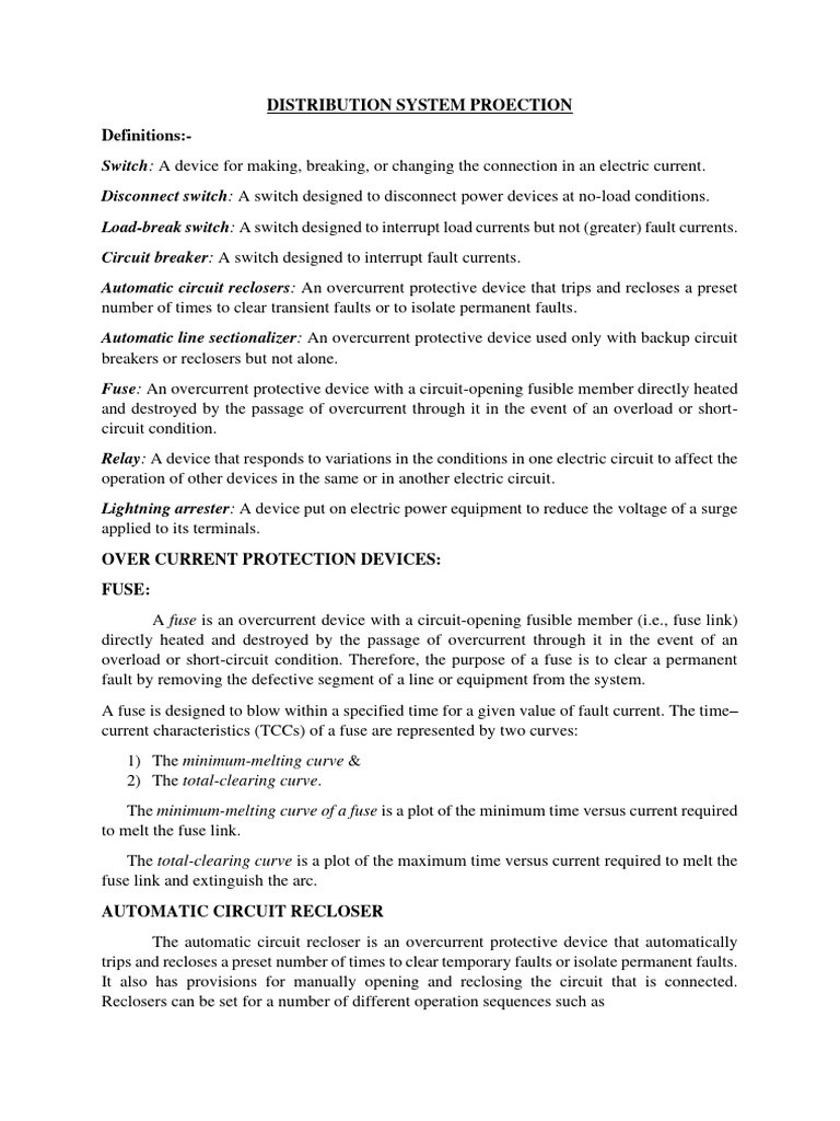 Unit_IV_Distribution_System_Protection | PDF | Fuse (Electrical ...