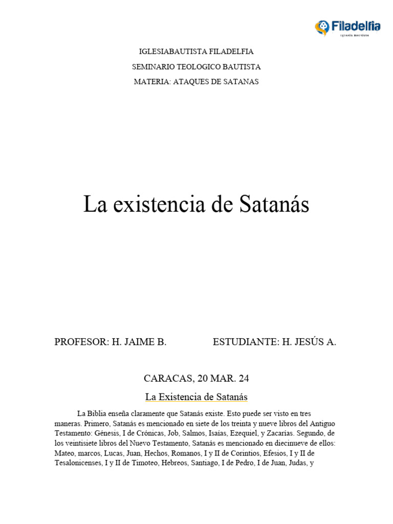 Ataques de Satanas | PDF | Satán | Arcángel