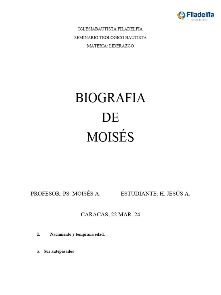 Biografia de Moisés | PDF | Moisés | Libro del éxodo