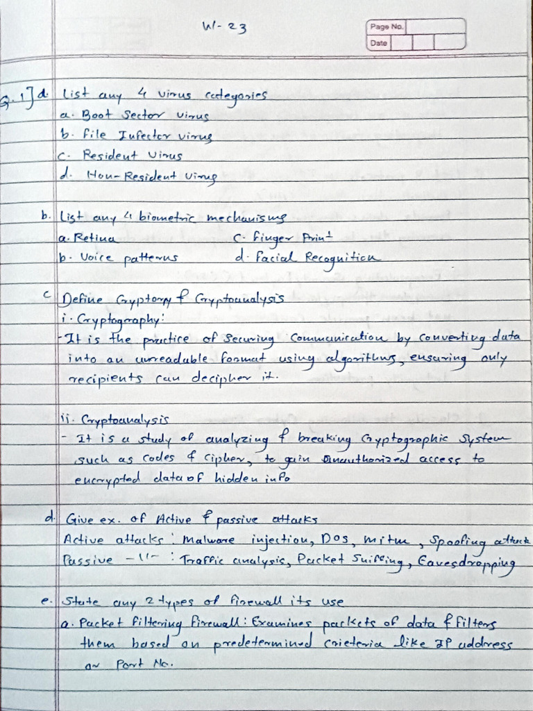 W-23 NIS 22620 Model Ans | PDF