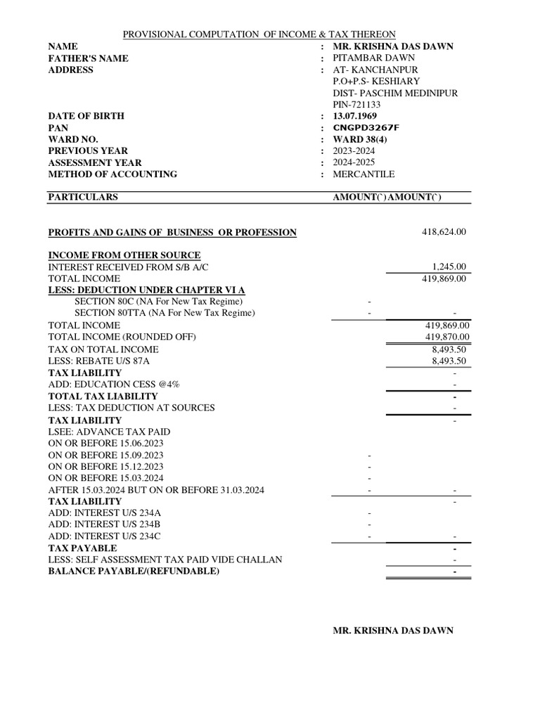 Krishna Das Dawn Project | PDF | Balance Sheet | Expense