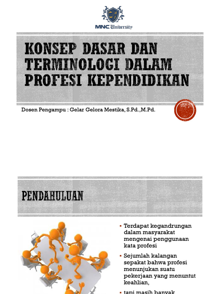 MATERI 1 Konsep Dasar Dan Terminologi Dalam Profesi Kependidikan | PDF | Karier & Perkembangan ...