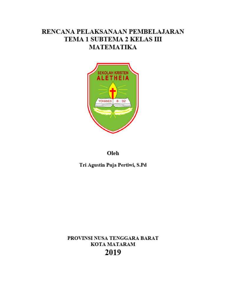 RPP T1 S2 Kelas 3 SD Matematika | PDF | Sains & Matematika