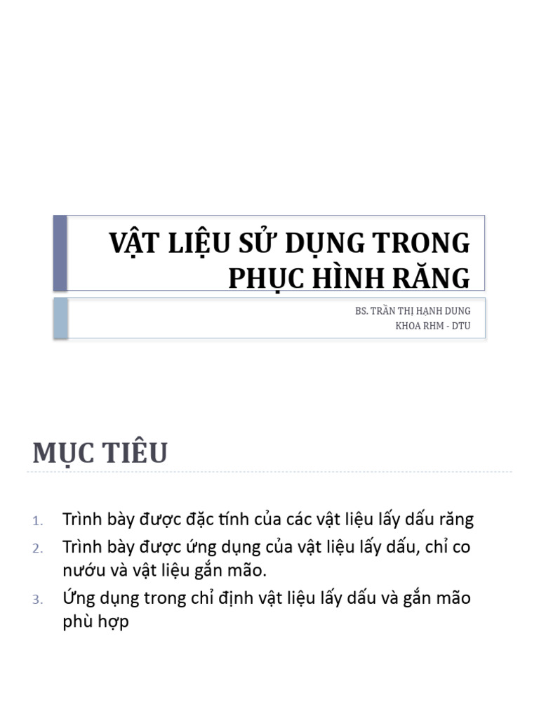Vat Lieu Phuc Hinh | PDF