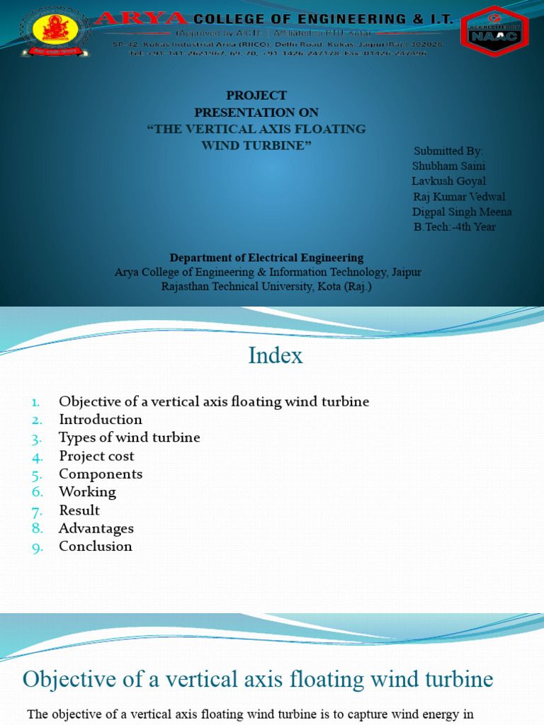 Project PPT Final Shubham Saini | PDF | Electric Generator | Wind Turbine