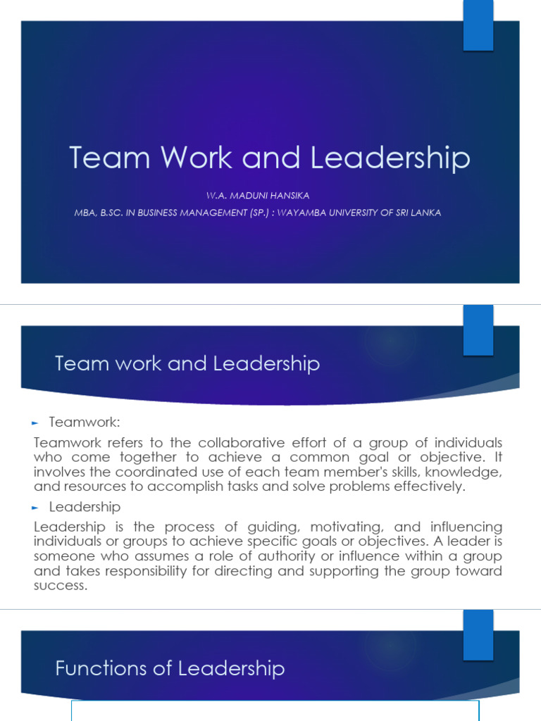 Teamwork and Leadership Essentials | PDF | Leadership | Goal