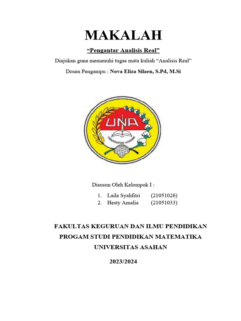 Pengantar Analisis Real Matematika | PDF