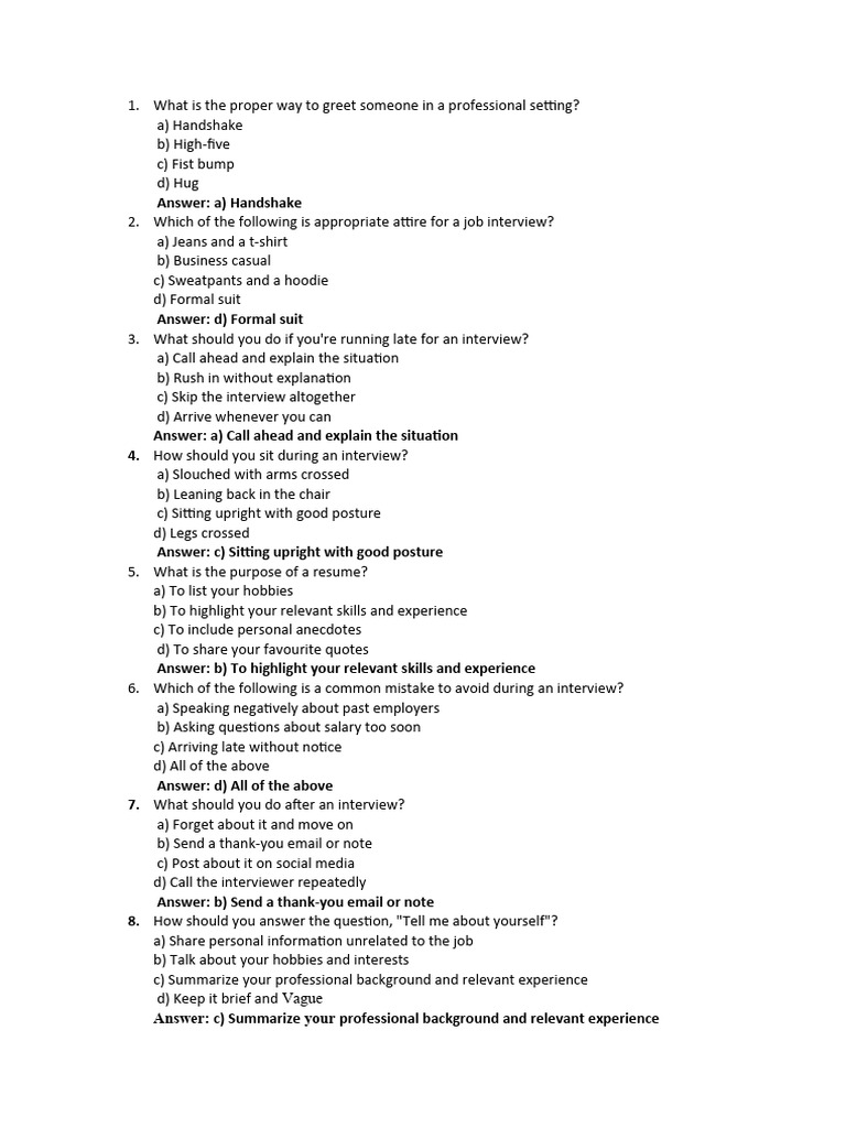 Professional Interview Etiquette Guide | PDF | Beard | Human Appearance