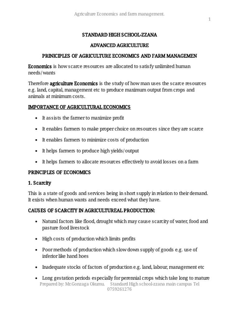 S.5 S.6 Agric Notes | PDF