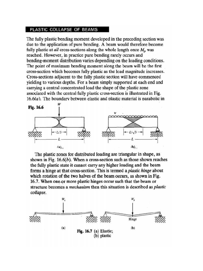 Plastic Hinge and Collapse Load | PDF