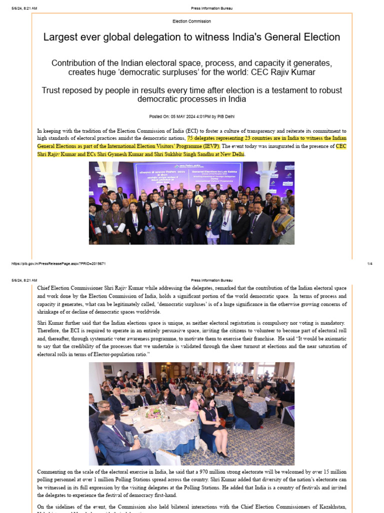 India's General Election Record | PDF | Accountability | Government Of ...