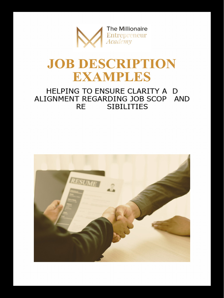 0002-01 Job Description Examples | PDF | Leadership