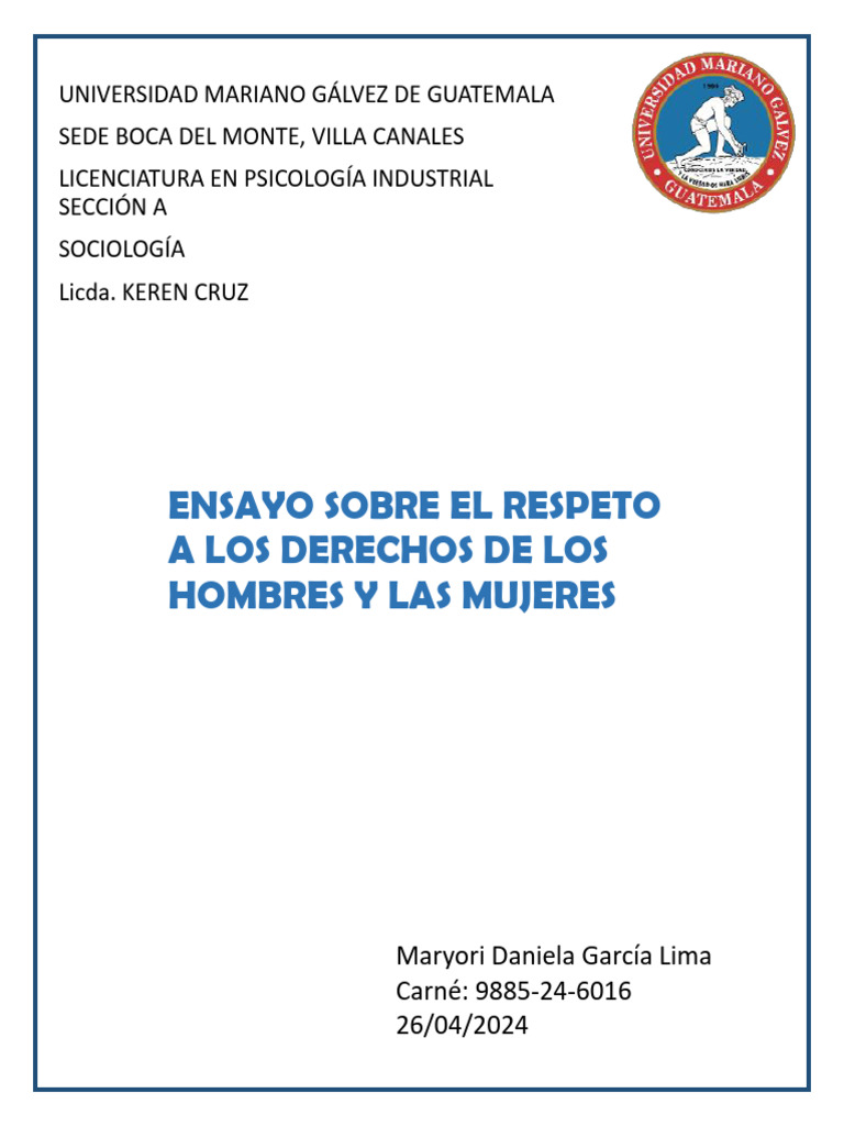Igualdad y Respeto de Género | PDF | Estudios de género | Igualdad de ...