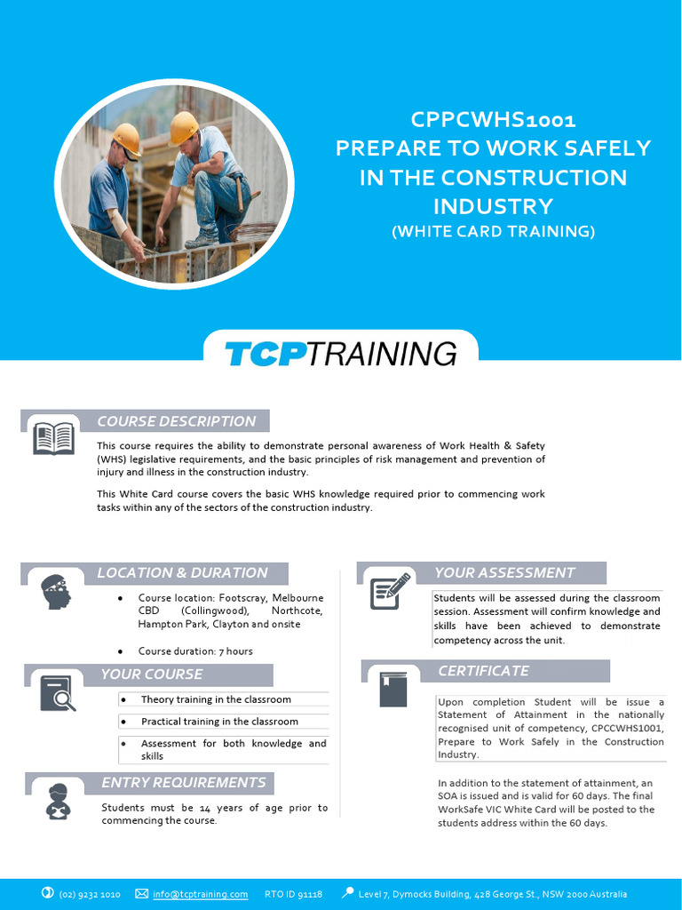 White Card Training for Construction Safety | PDF