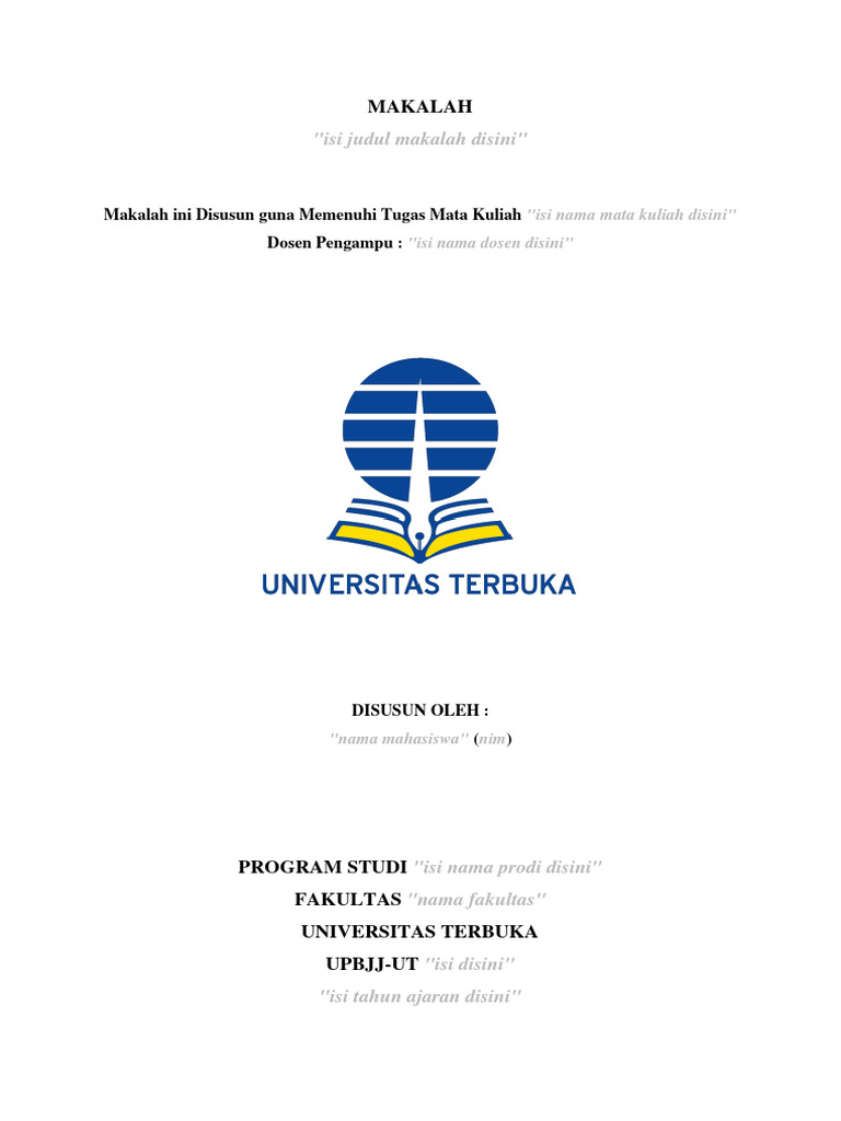 Sampul Makalah UT Template | PDF