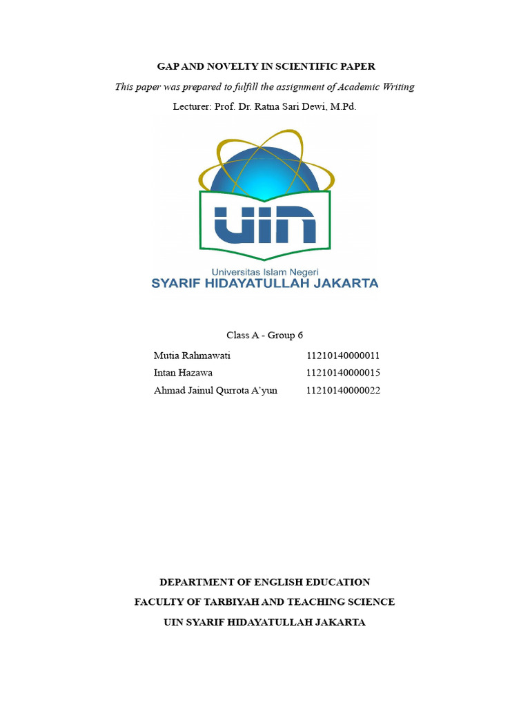 Academic Writing - Group 6 - Gap and Novelty in Scientific Paper | PDF ...