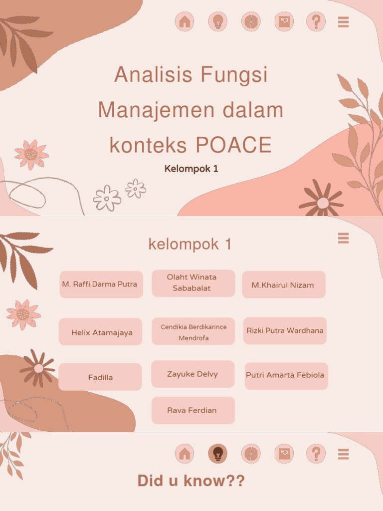 Fungsi Manajemen POACE | PDF