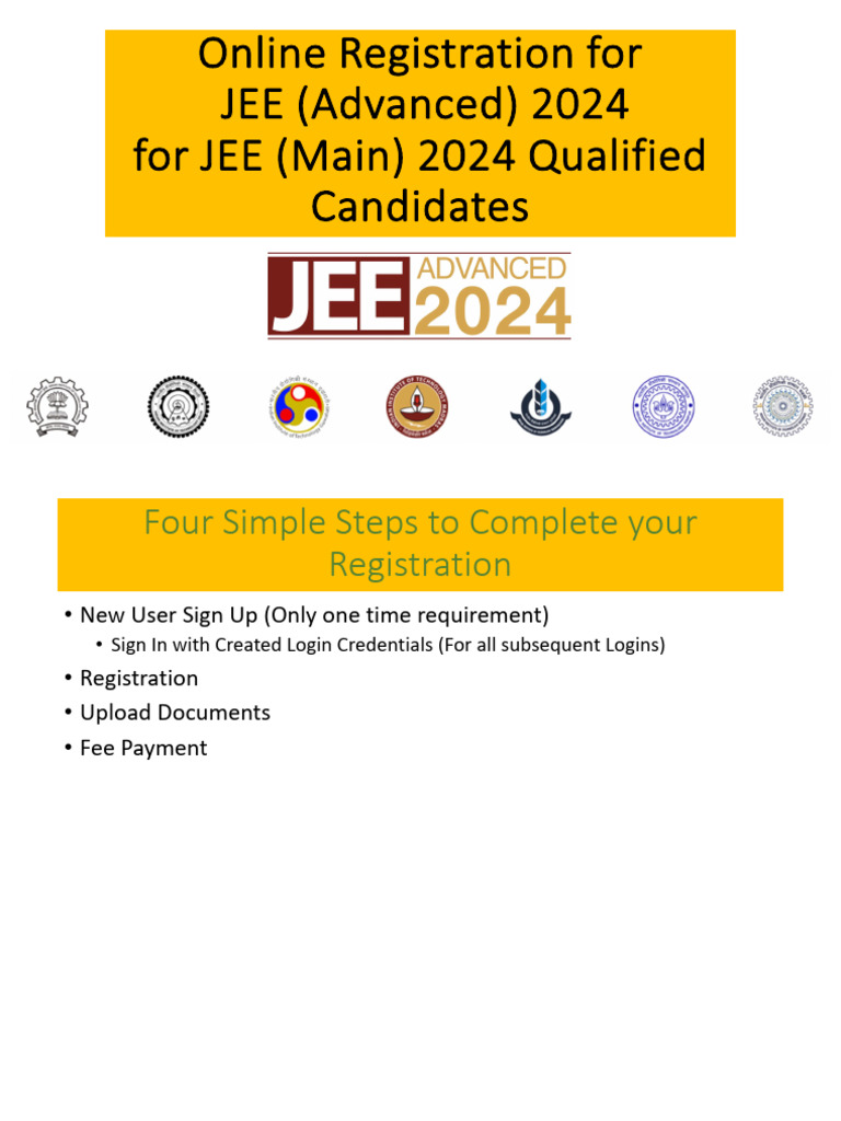 JEE Advanced 2024 Registration Indian Nationals Main Qualified | PDF ...