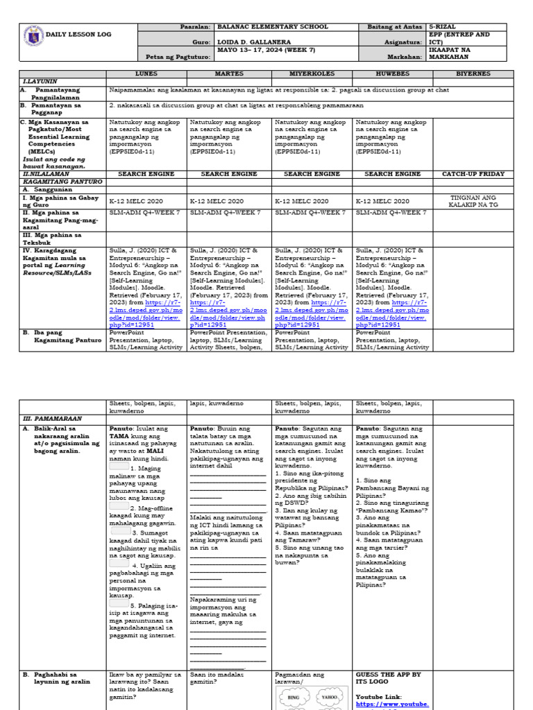1-Q4 - Epp-Ict 5 Week 7 | PDF
