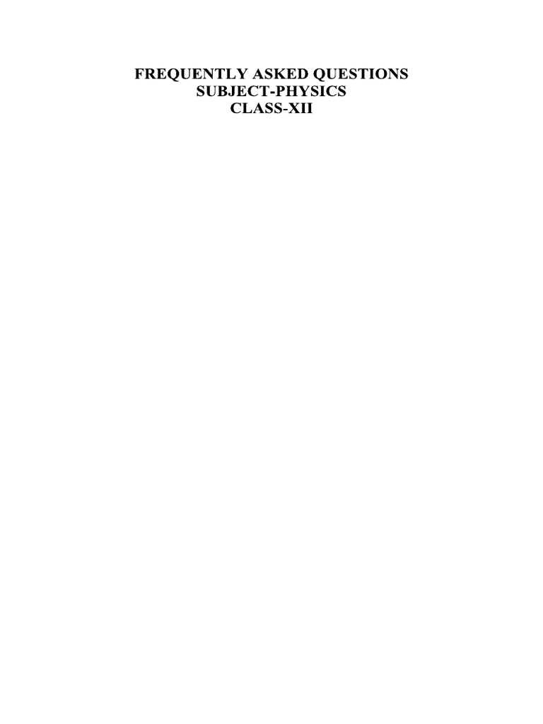 FAQ_Electric charges and Fields Electric potential and Capacitance | PDF