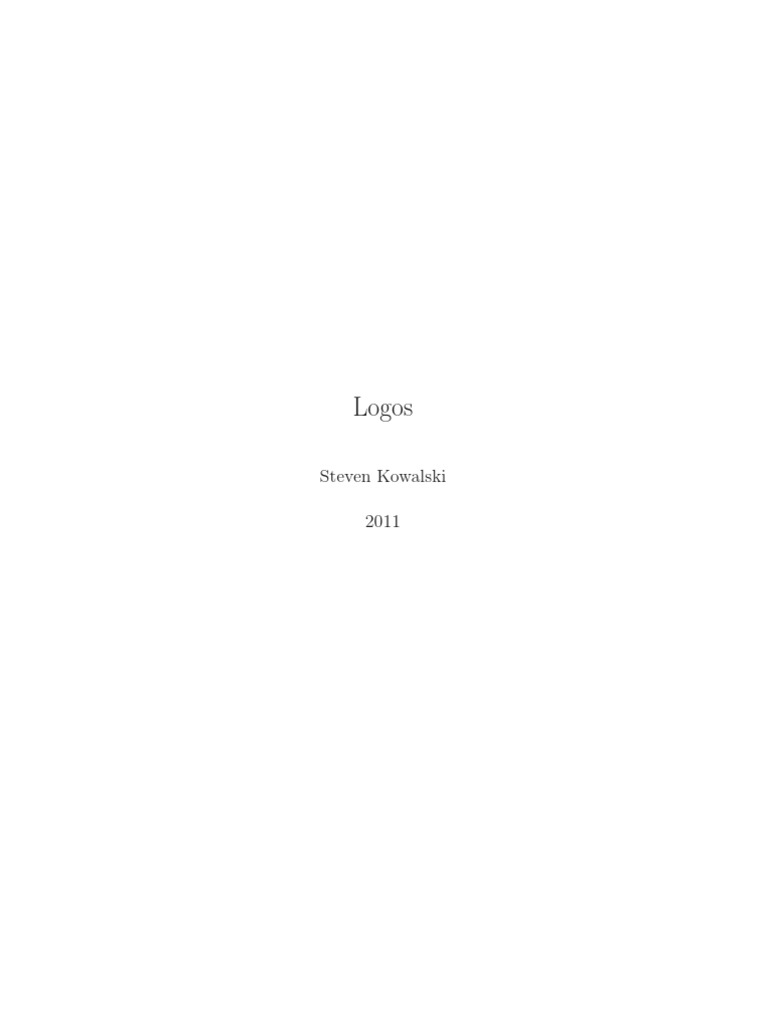 Logos - Book (11-21-11 (0505) ) | PDF | Theorem | Conjecture
