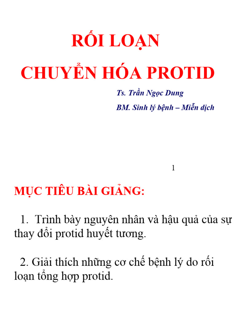 rối loạn chuyển hóa protid | PDF