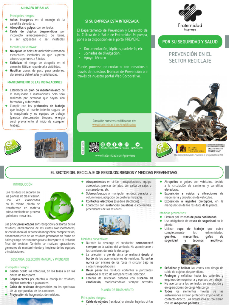 CEP-0454 Tríptico RECICLAJE | PDF | Residuos | Máquina elevadora