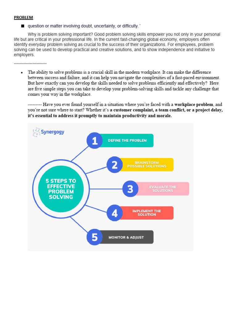 Problem Solving | PDF | Brainstorming | Insight