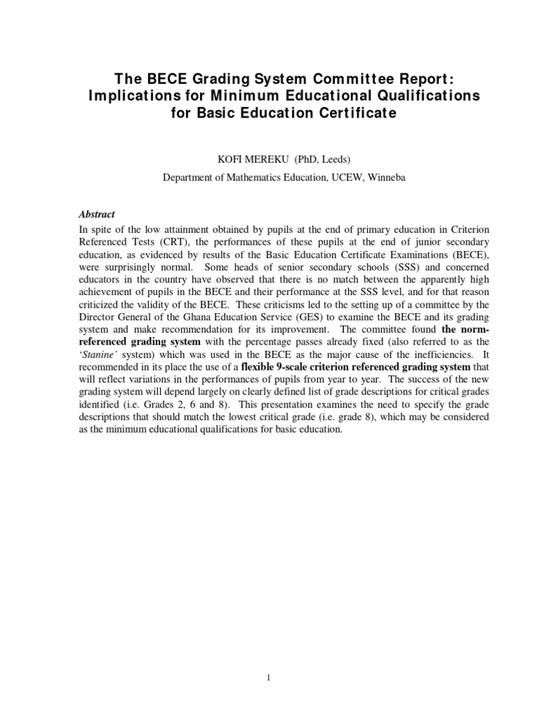 Gsa Paper Cape Coast Article | PDF | Curriculum | Secondary Education