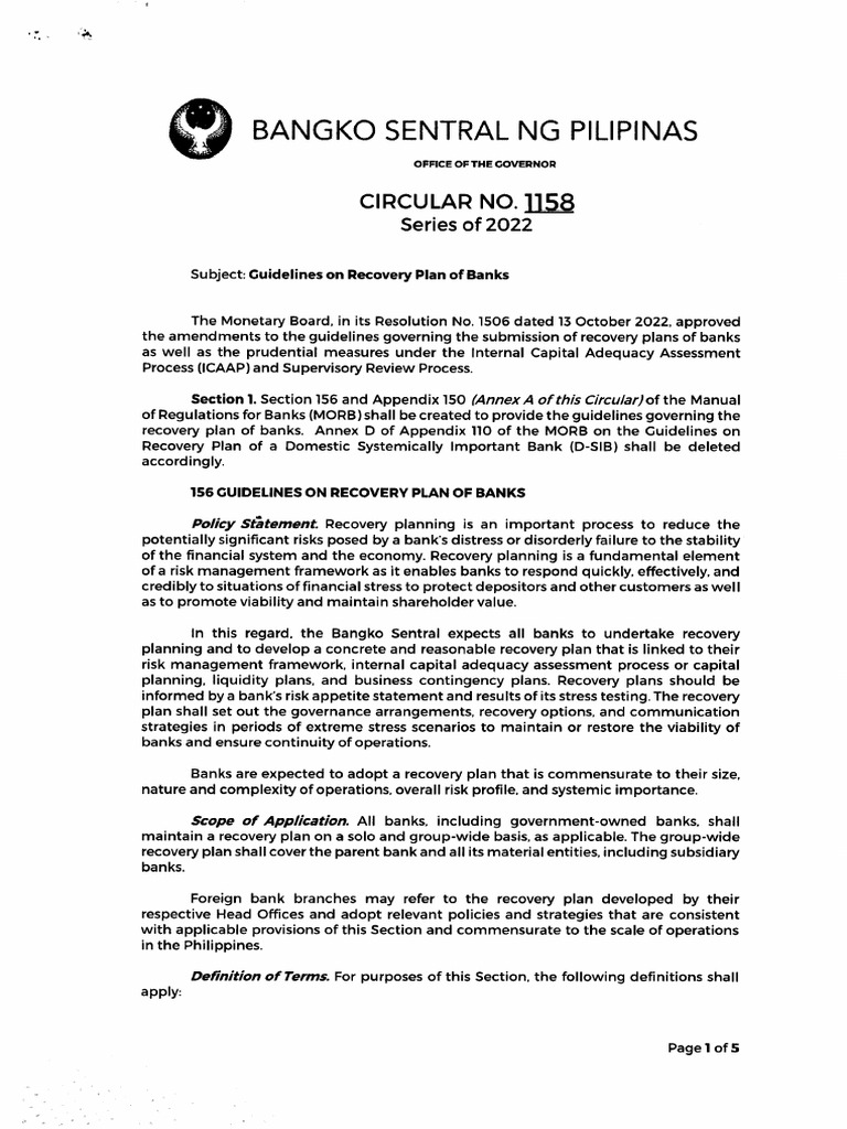 Guidelines on Bank Recovery Plans | PDF | Banks | Stress Test (Financial)