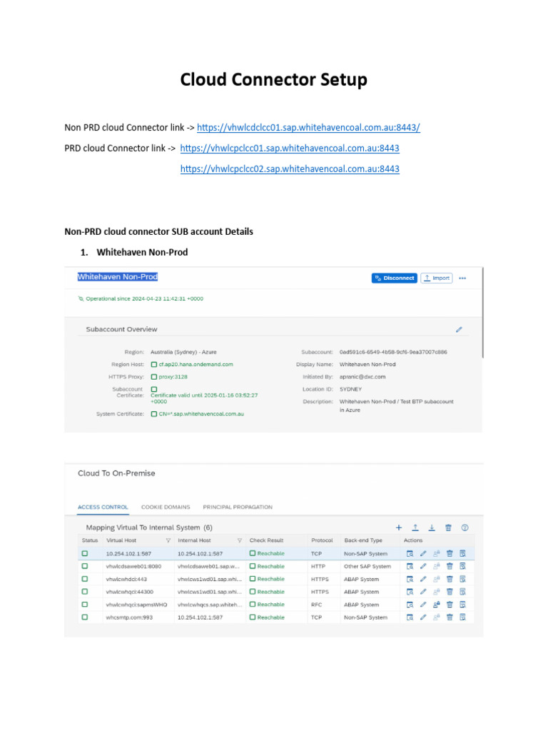 Cloud Connector Setup and Details | PDF