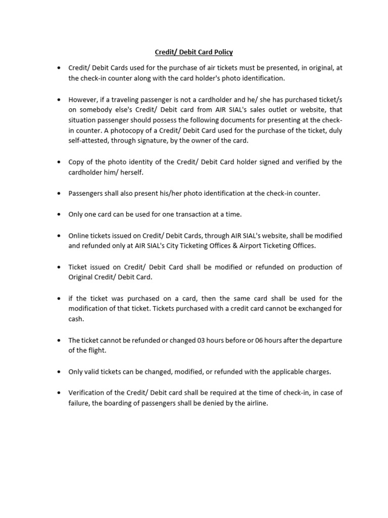 Credit Debit Card Policy 27022023 | PDF | Finance & Money Management