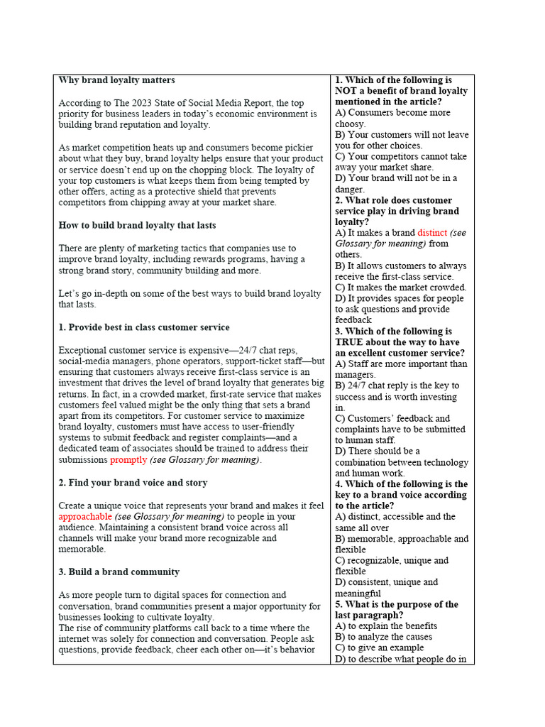 Unit 1-Reading and Speaking | Download Free PDF | Brand | Communication