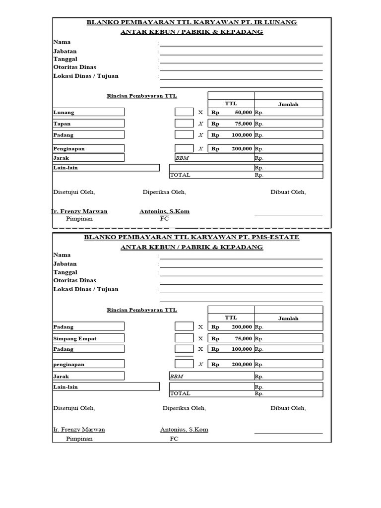 Blanko TTL Terbaru | PDF