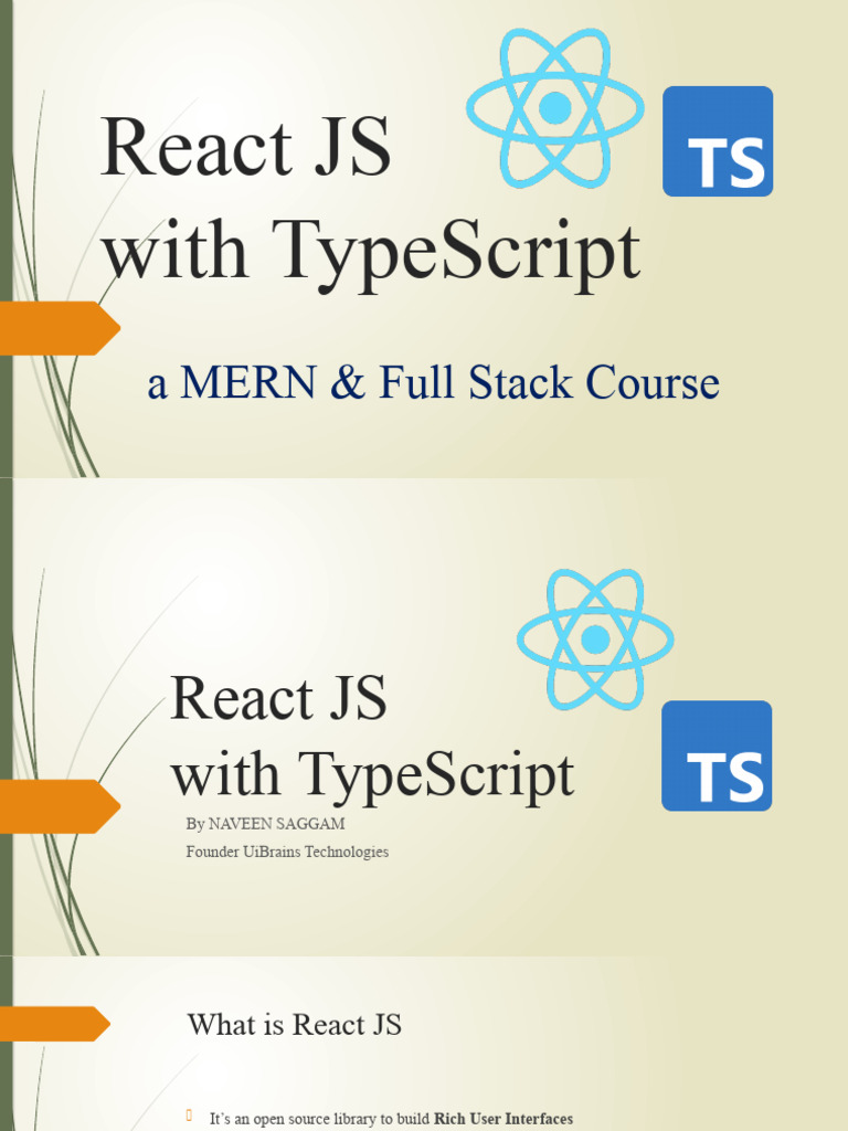 React JS with TypeScript Course Overview | PDF | World Wide Web ...