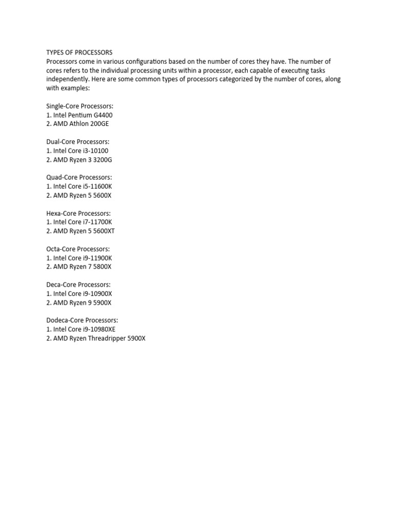 Processors | PDF | Operating System | Multi Core Processor